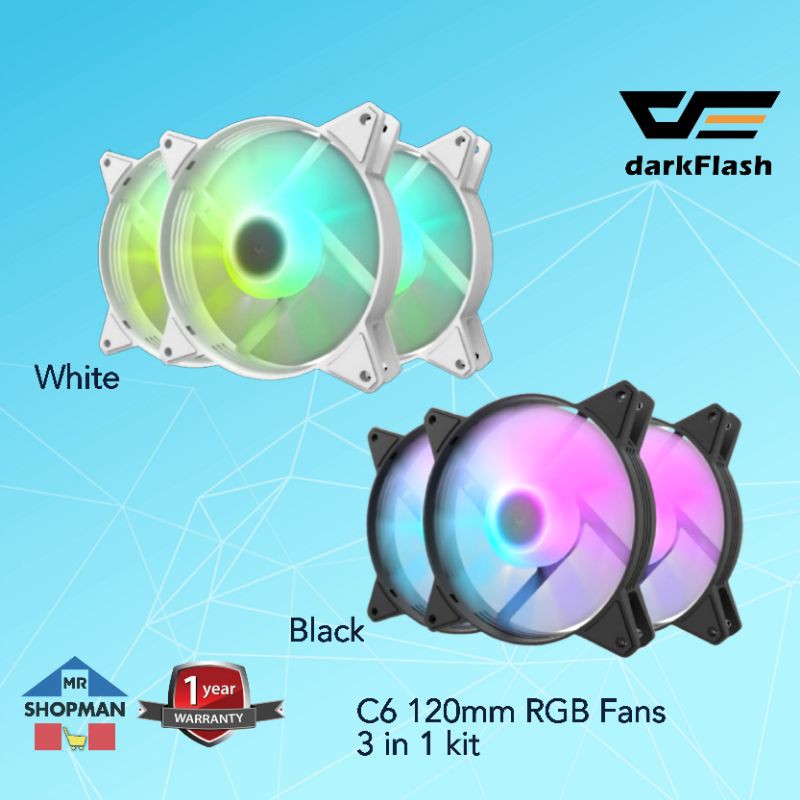 Darkflash C6 ARgb Fans 3 in 1 kit or Single White Black Pink C6MS ...