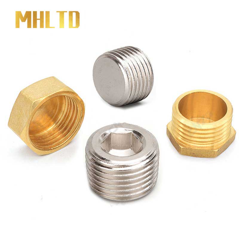Copper Male Thread Brass Pipe Hex Head End Cap Plug Fitting Coupler 1/8 ...