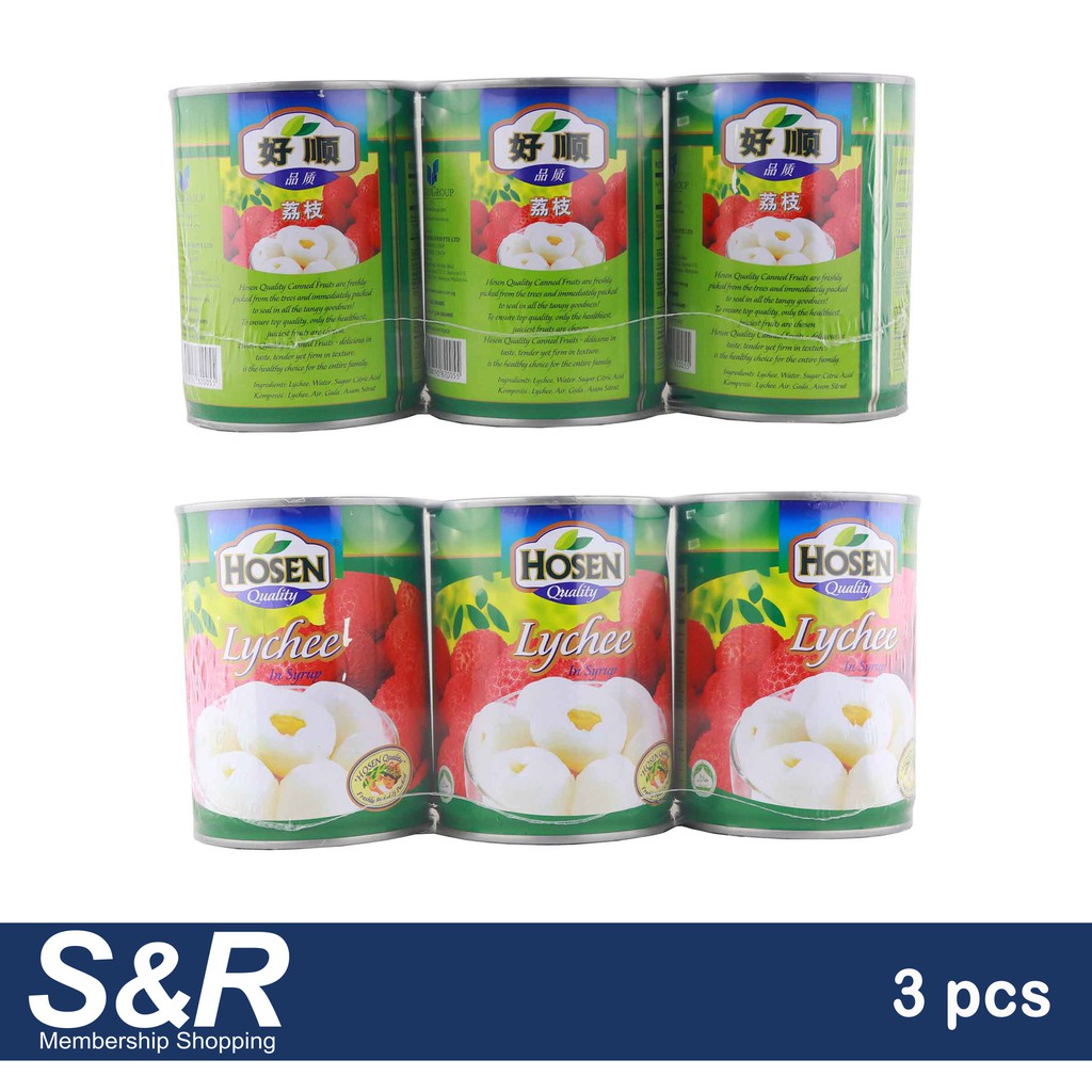 Hosen Quality Lychee in Syrup 3 cans | Shopee Philippines
