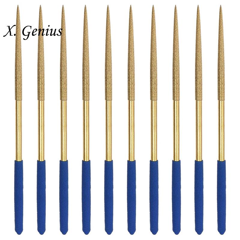 Diamond File Set 3mm x 140mm, Round Files Titanium Coated Tools for ...
