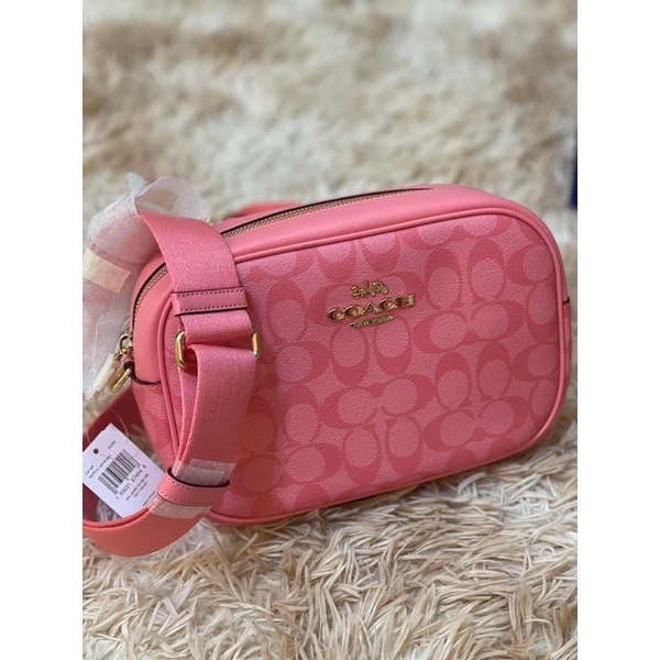 COACH jamie camera bag in blocked signature canvas (pink lemonade ...