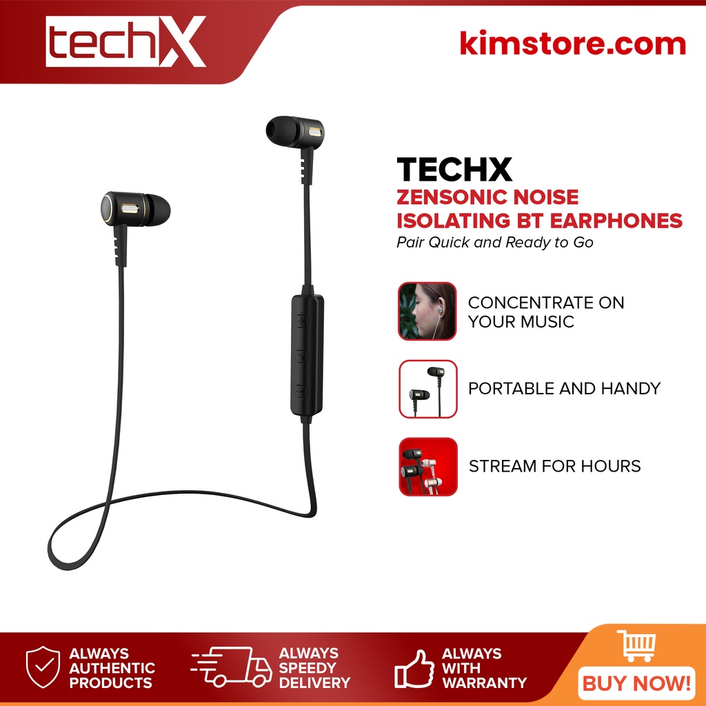 Techx Zensonic Noise-Isolating Bluetooth Earphones IEM Monitors ...