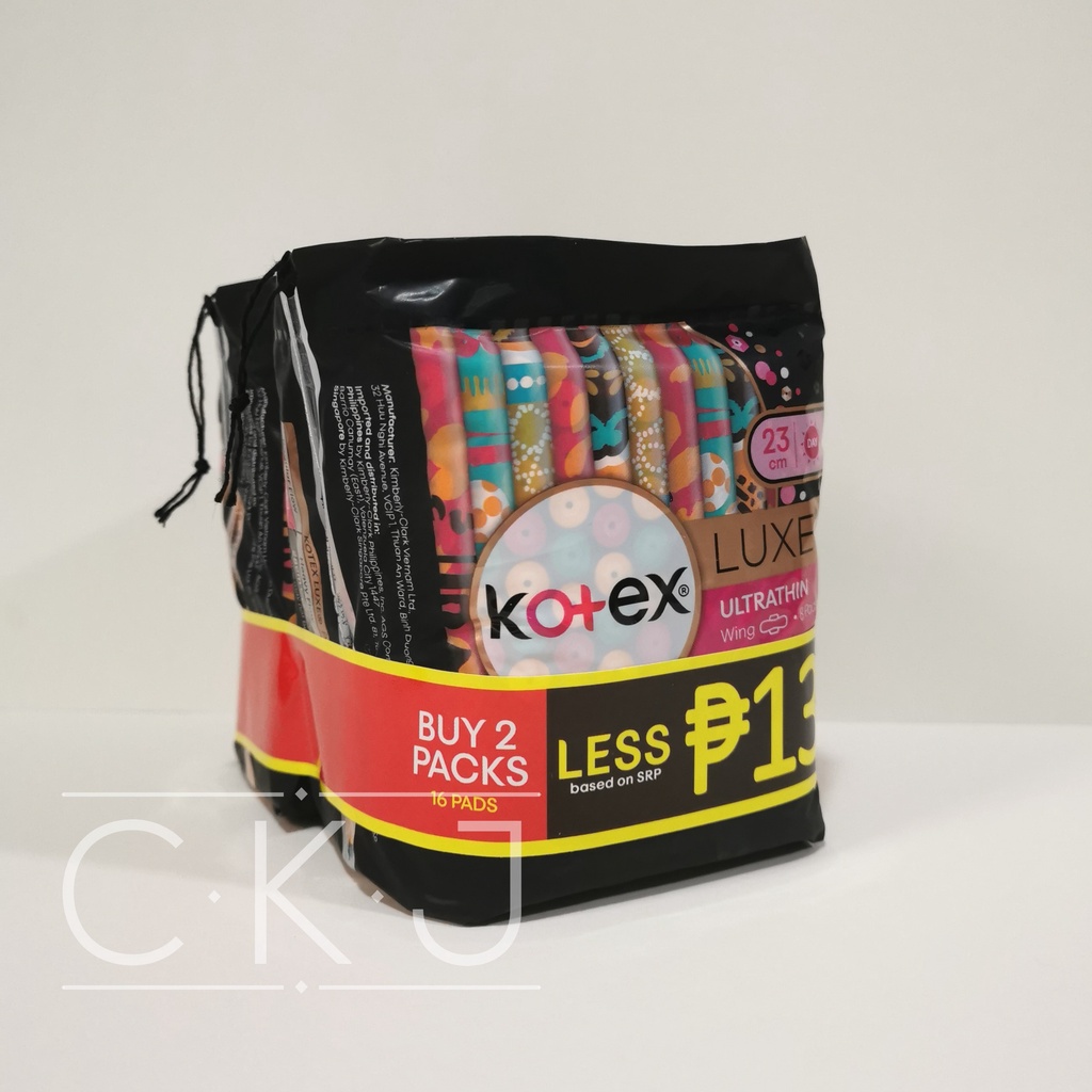Kotex Luxe Ultrathin Day with Wings 23cm (8 pads) Twin Pack | Shopee Philippines