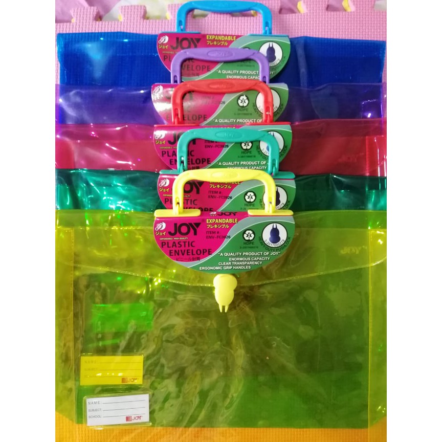 Joy Transparent Colored Plastic Envelope with handle (long) | Shopee ...