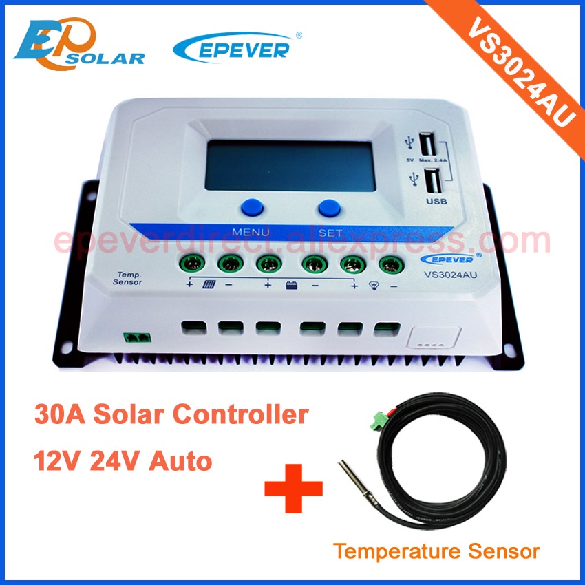 30amp 30A solar panels Controller for charging system PWM VS3024AU lcd ...