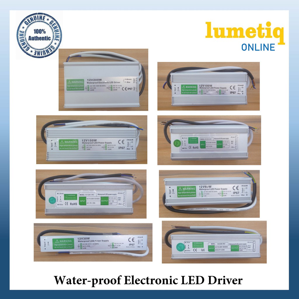 WATERPROOF Electronic LED Driver 12 Volts (USE FOR OUTDOOR LED LIGHTS ...