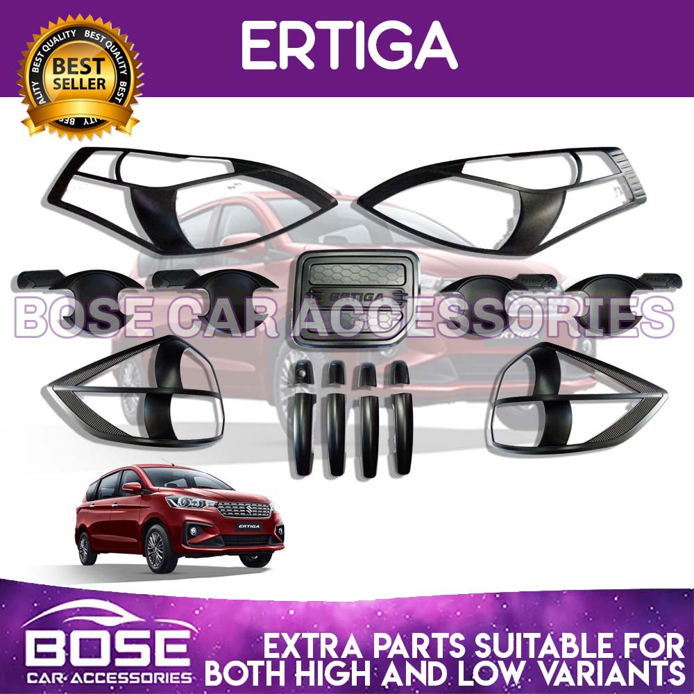 Suzuki Ertiga Garnish Cover Set Black Chrome 2014 - 2018 / 2019 - 2022 ...