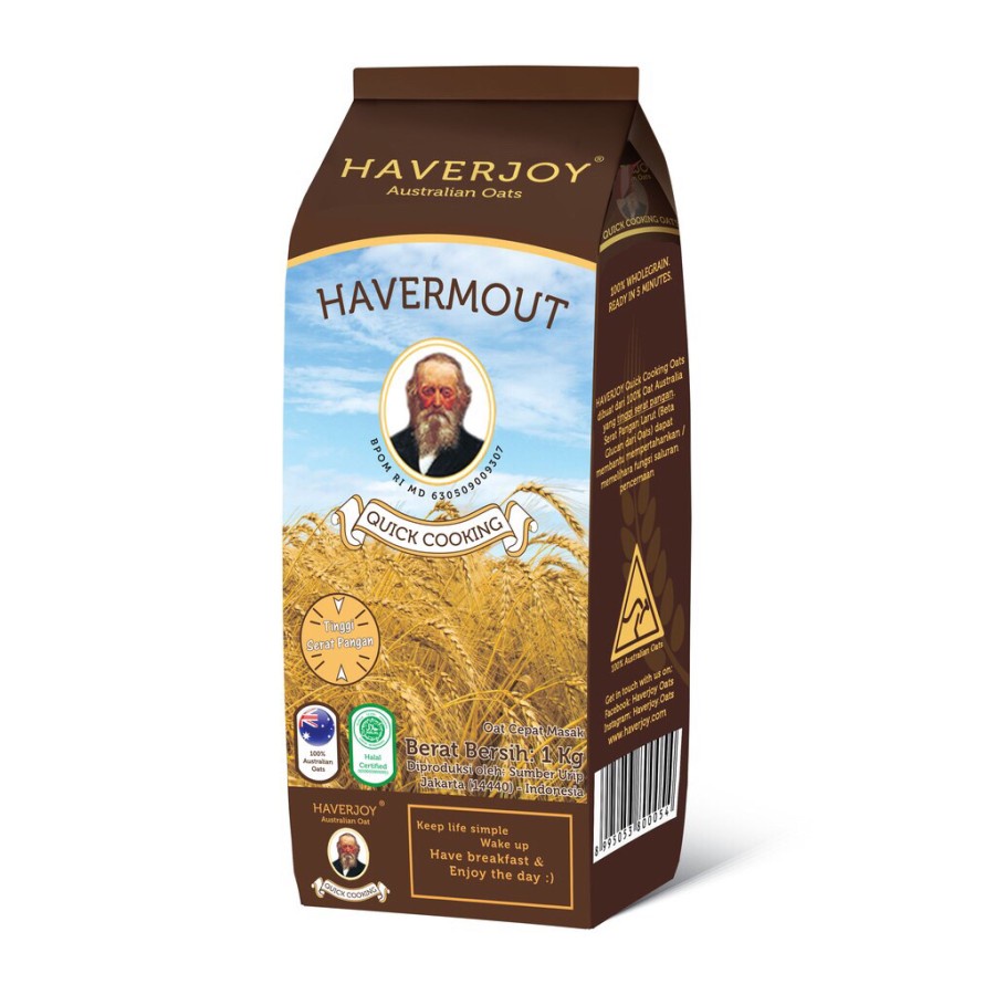 Haverjoy Oatmeal Quick Cooking Oats 1 Kg - Australian Oats 1Kg | Shopee ...
