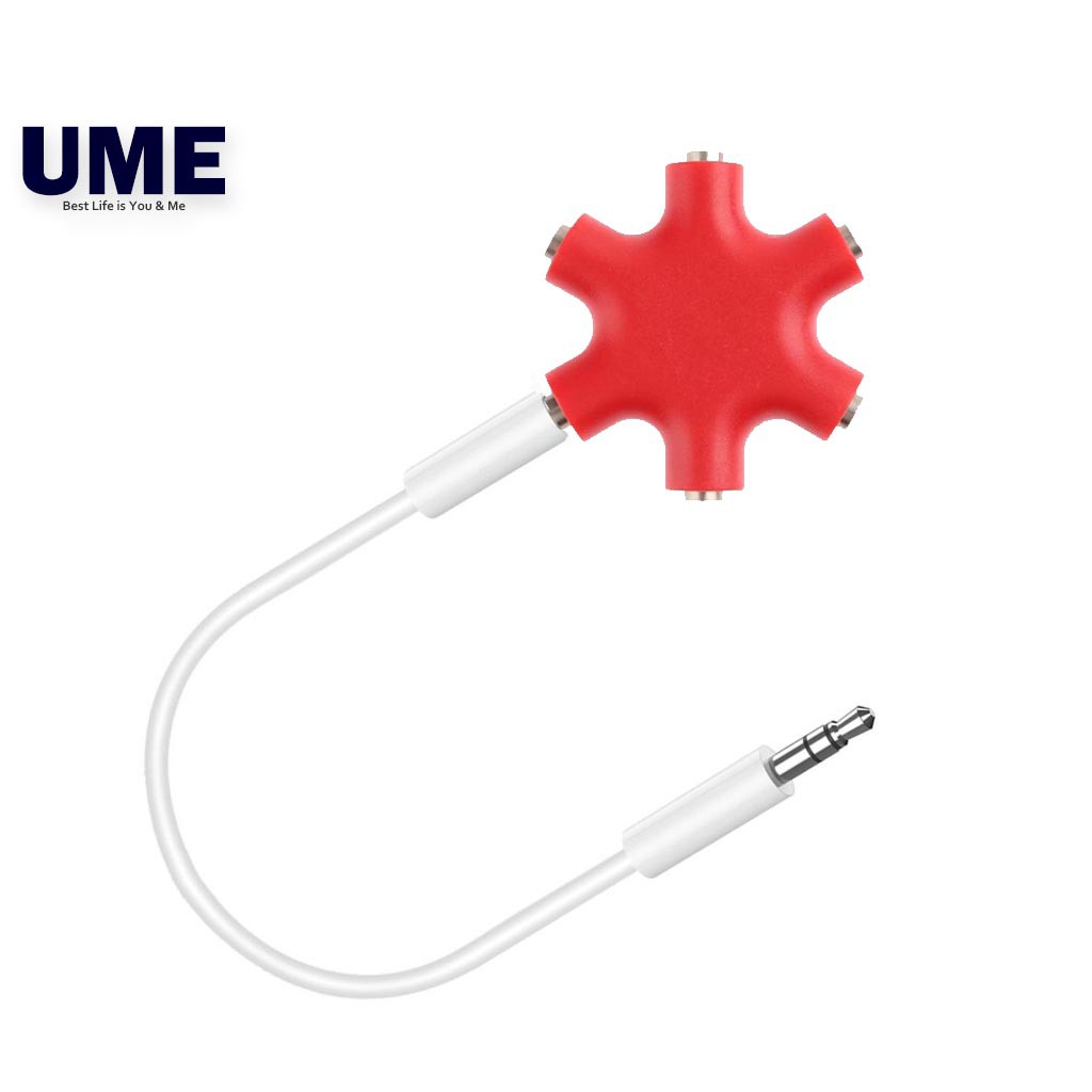 Audio Cable Adapter 3.5mm Jack Splitter Multi Port 6 Way Hub Aux ...