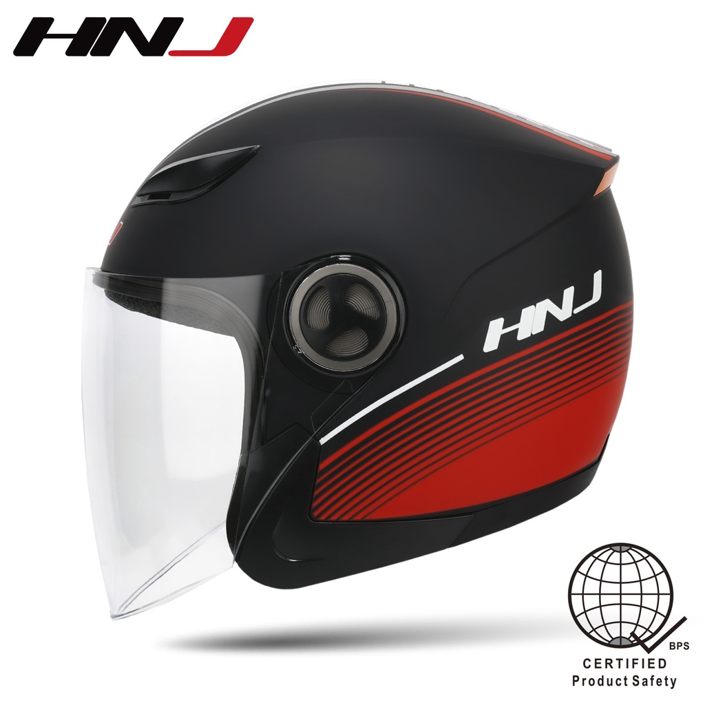 HNJ YM-619 Men's motorcycle half face helmet with reflective taillights ...