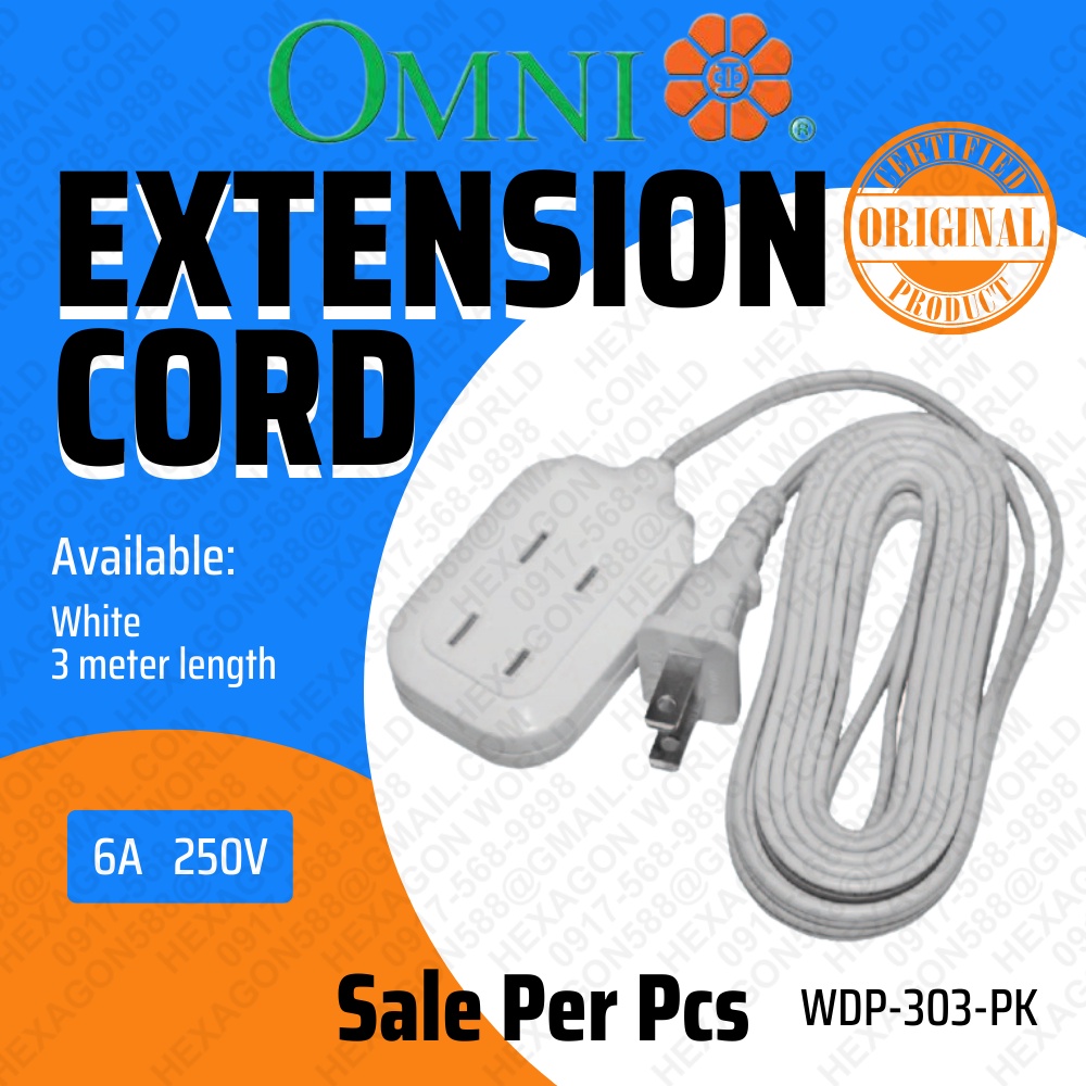 1pcs Omni WDP-303-PK Dual Portable Extension 3 Meters | Shopee Philippines