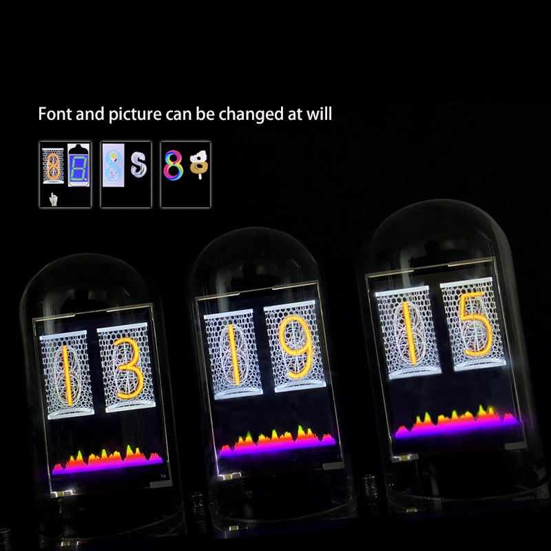 E-IPS26 Pseudo Glow Nixie Tube Clock Multifunction Electronic Digital ...