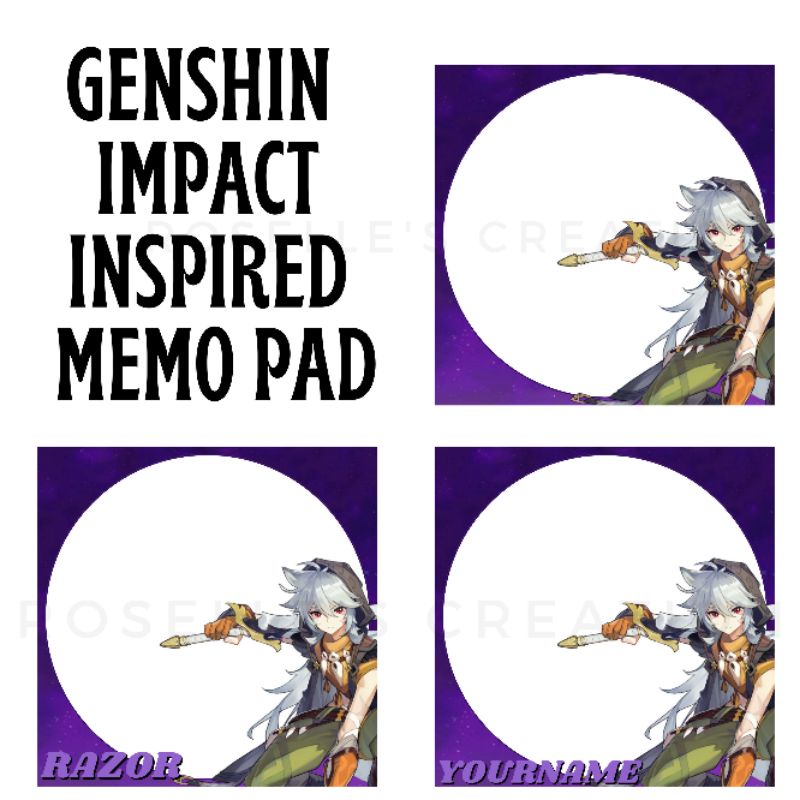 GENSHIN IMPACT "RAZOR" INSPIRED MEMO PAD / NOTEPAD | Shopee Philippines