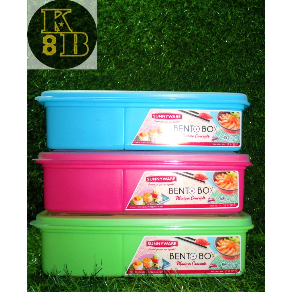 Sunnyware Brand #516 Bento Box w/ Divider Lunchbox w/SPOON & FORK ...