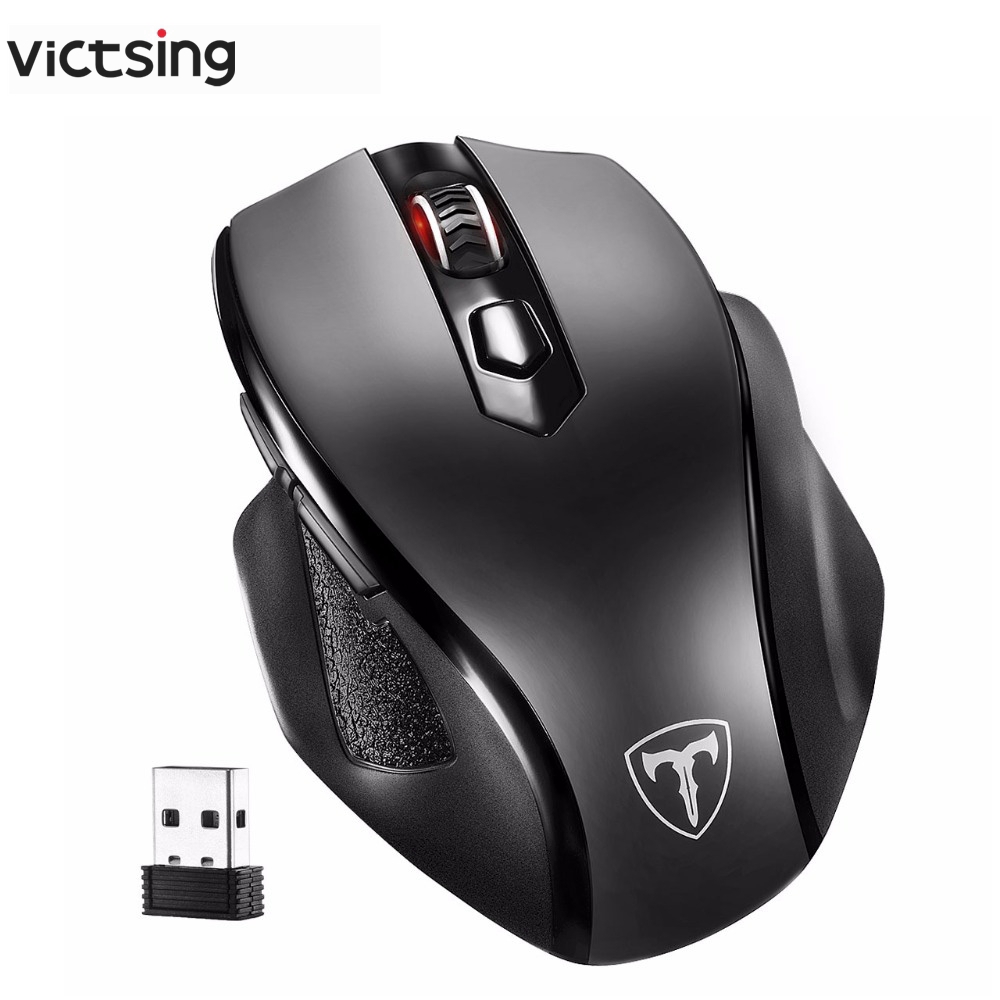 VICTSING Wireless Mouse Upgraded 2400DPI Adjustable Full Size Ergonomic ...