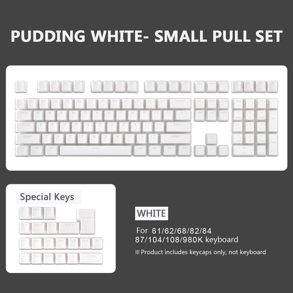 RK ROYAL KLUDGE 129 Key General Pudding Pbt Keycaps Two-Color Injection ...