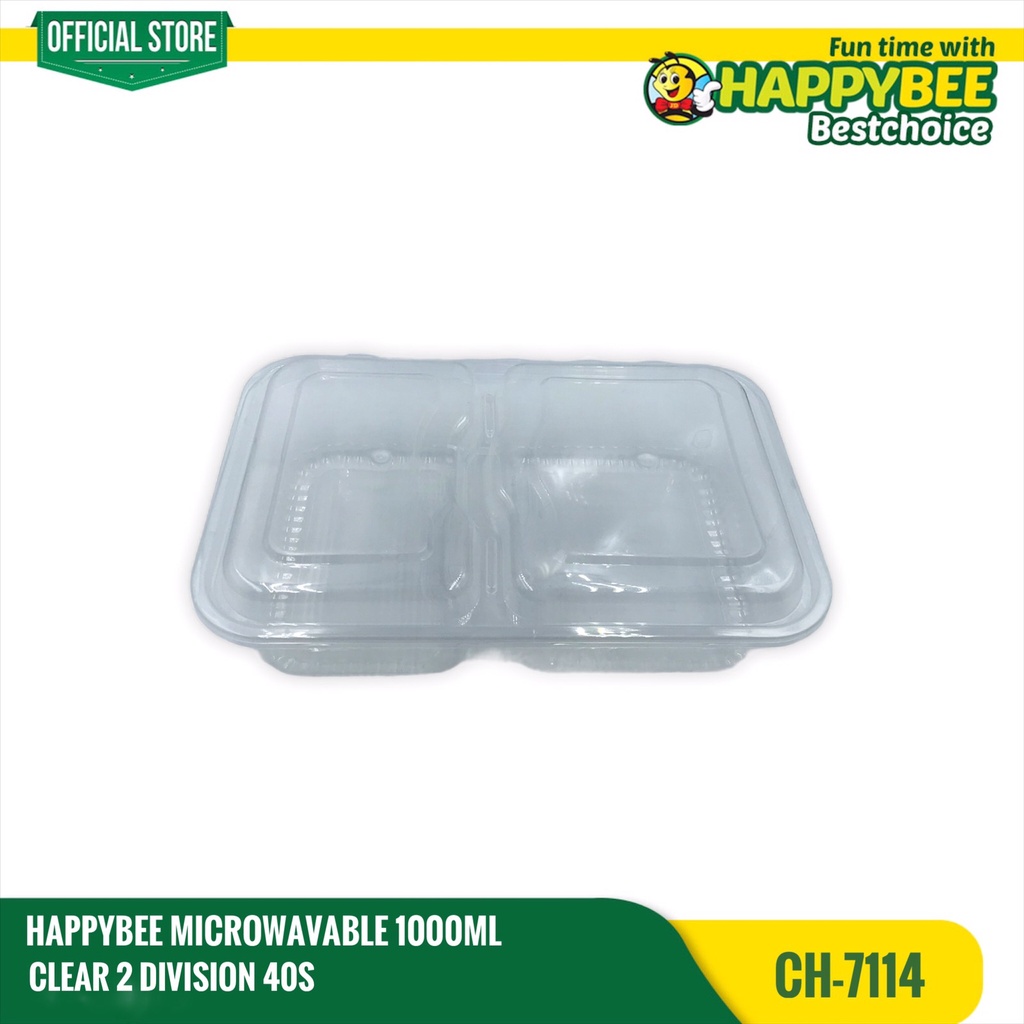 Happybee Microwavable 1000ml Clear 2 Division 40s | Shopee Philippines