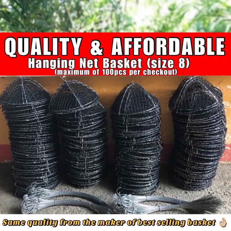 Hanging Net Basket Pot for Plants -Complete Set(size 8) | Shopee ...