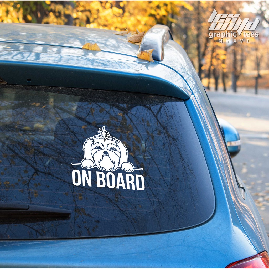 DIY Shih Tzu on Board Car Decal/Sticker | Shopee Philippines