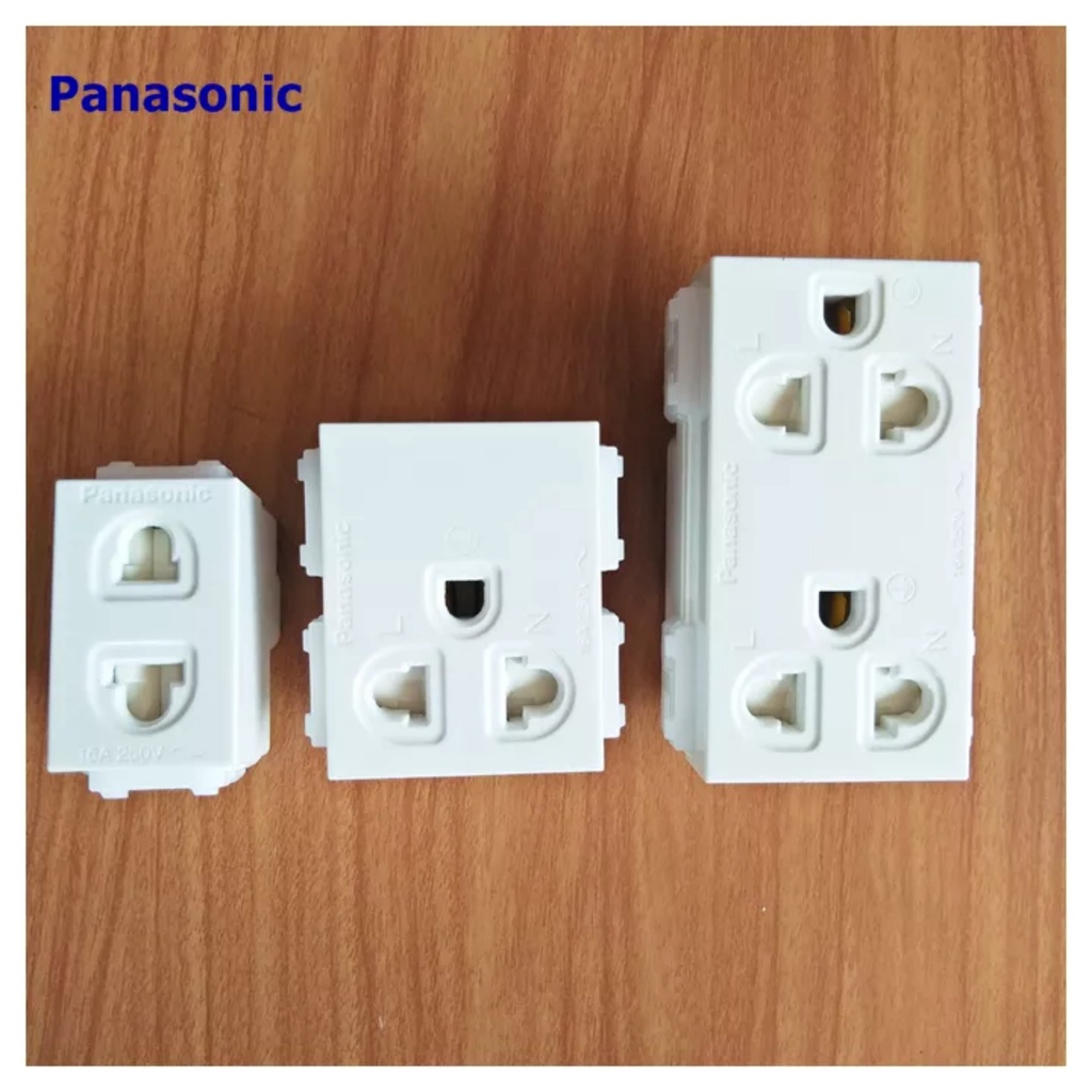 Panasonic Single - Double 2-prong, 3-prong socket with screen Wide ...