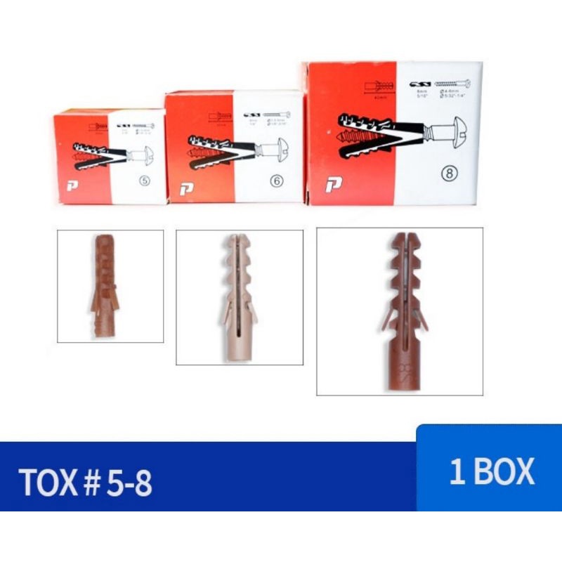 tox#5 & tox#8 for 3/16 & 5/16 drill hole (1pack 5box) | Shopee Philippines