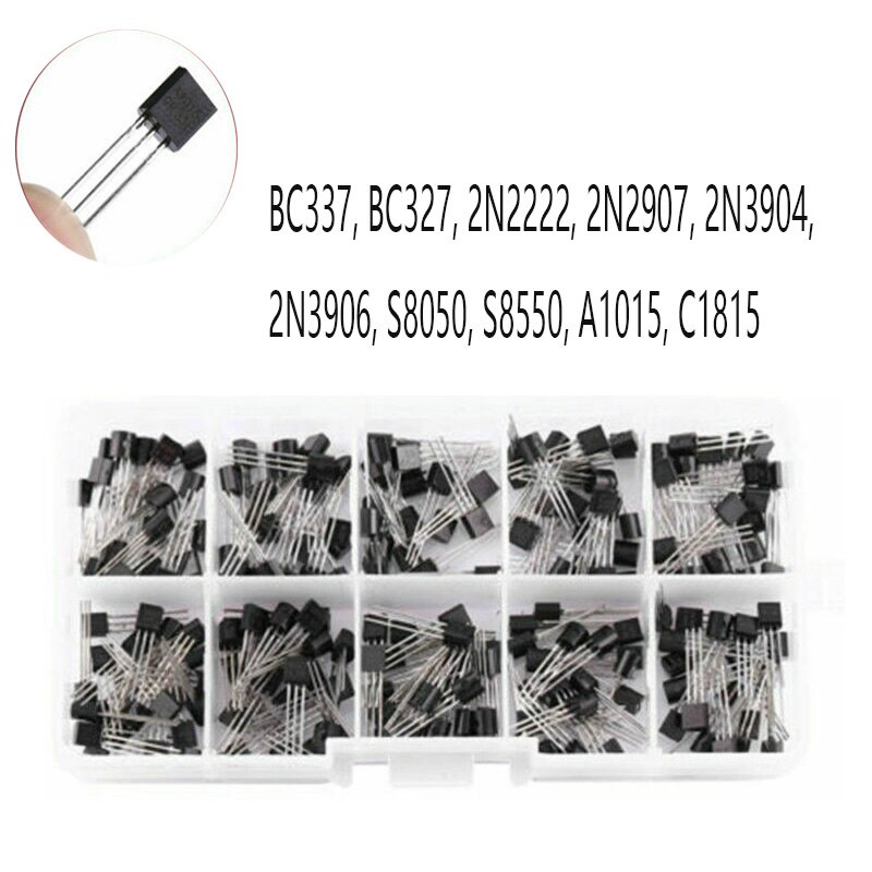 200pcs 10Values Transistor Assortment Assorted Kit BC337, BC327, 2N2222 ...