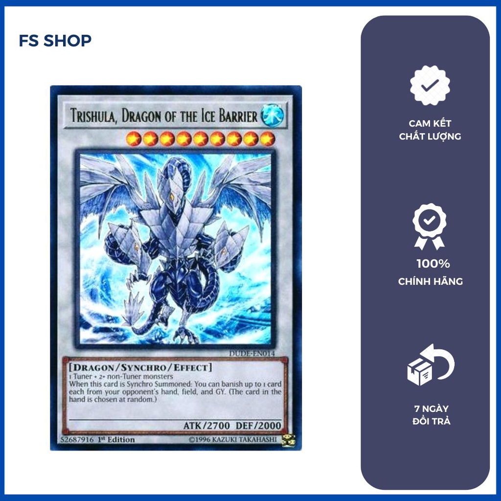 Genuine yugioh card Trishula, Dragon of the Ice Barrier (Ultra Rare ...