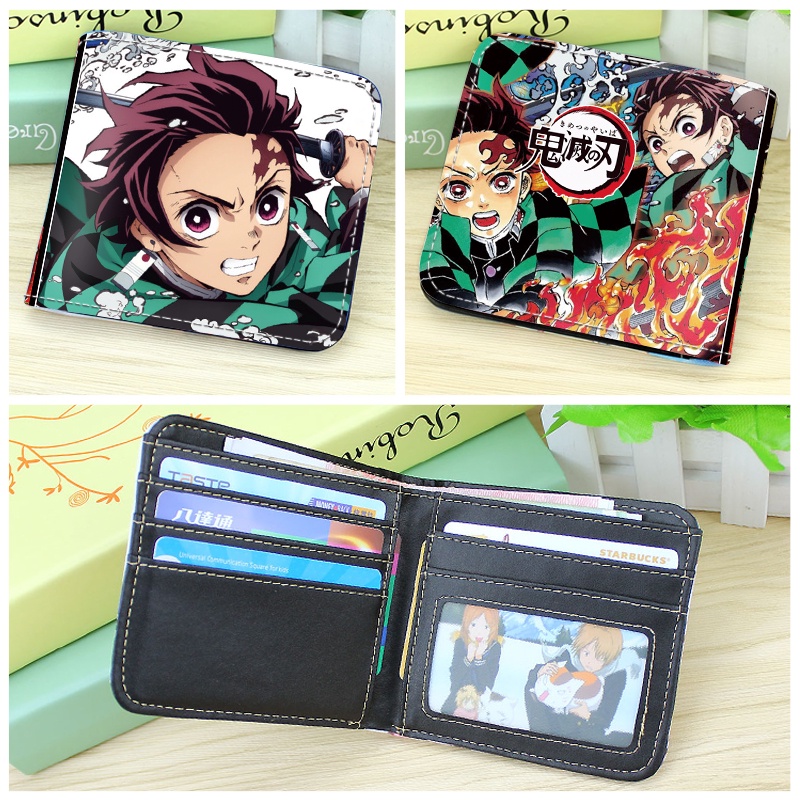 Anime Cartoon Demon Slayer Kimetsu Yaiba Short PU Leather Wallet Kamado ...