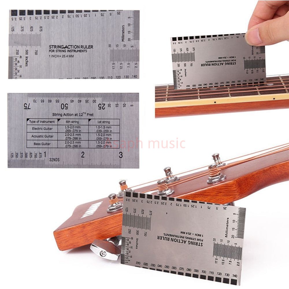 Guitar Pitch Luthier Acoustic String Action Ruler Gauge | Shopee ...