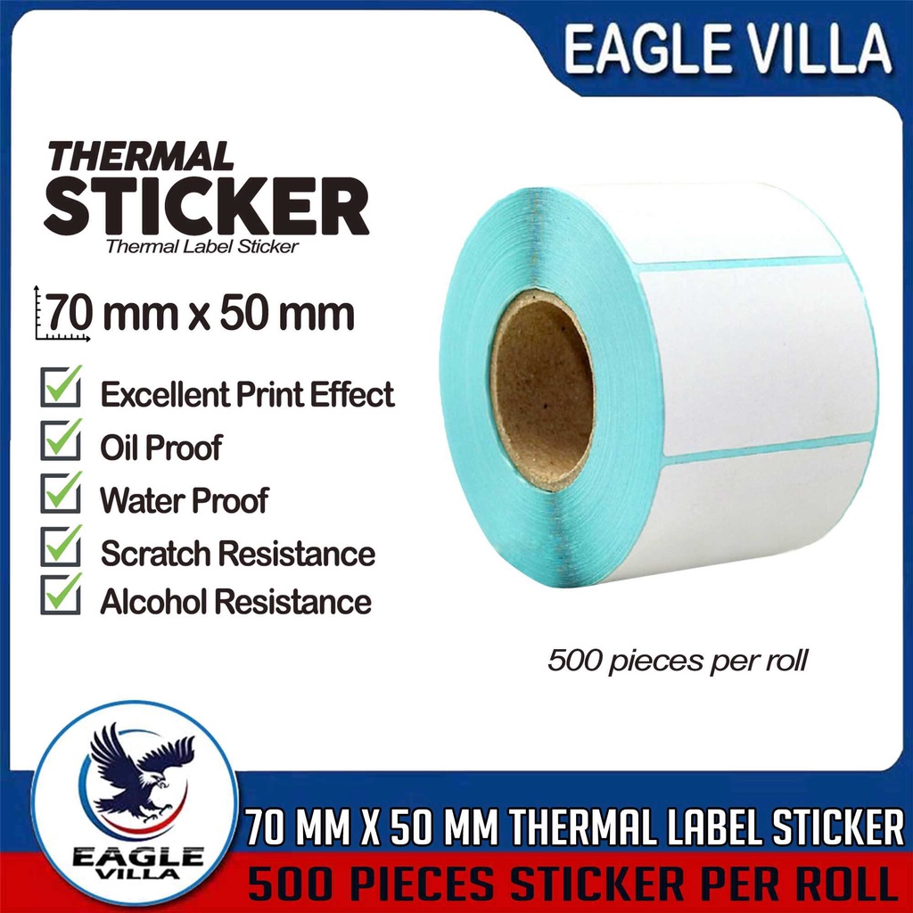 Eagle Villa 70mmx50mm Thermal Label Barcode Sticker Paper 70mmX50mm ...