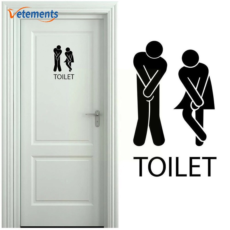 1 Pc Funny Men Women Toilet Posture PVC Sticker/ Public Places Lavatory ...