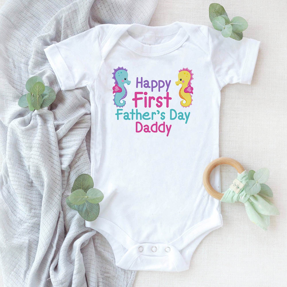 Happy First Mother's Day Father's Day Baby Bodysuit Graphic Baby ...
