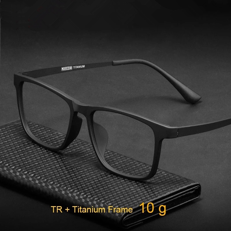 Transparent Optical Glasses Frame Men Ultralight TR90 Pure Titanium ...