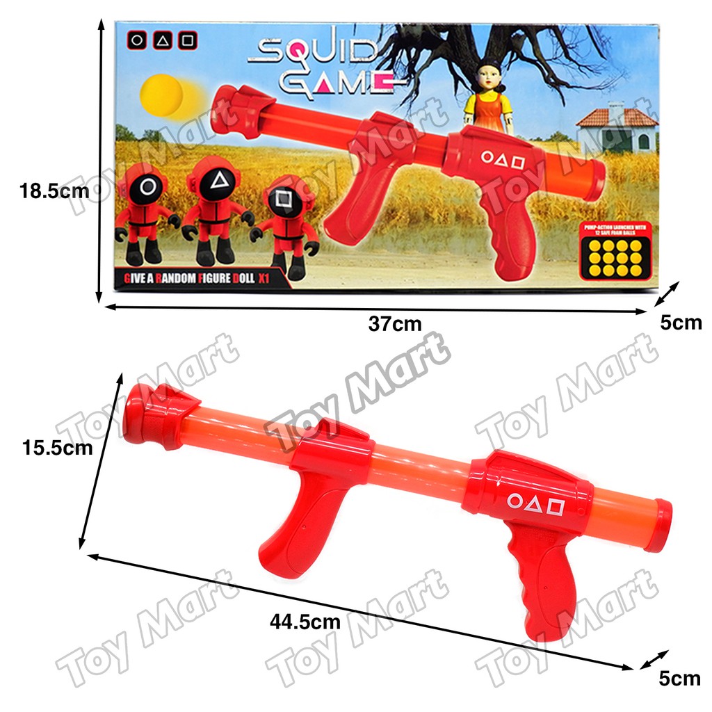 Squid Game NF Outdoor Play Pump Action Launcher w/ 12 Balls + 1 Pink ...