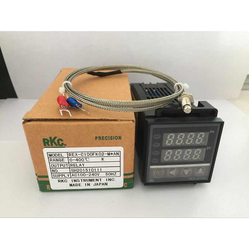 Dual Digital RKC PID Temperature Controller REX-C100 with K thermocouple, Relay Output / SSR ...