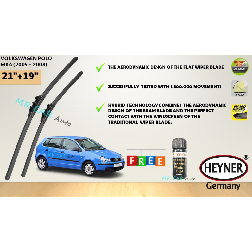 VOLKSWAGEN POLO 9N3 SCIROCCO 137 TIGUAN 5N1 5N2 FRONT WIPER BLADE ...