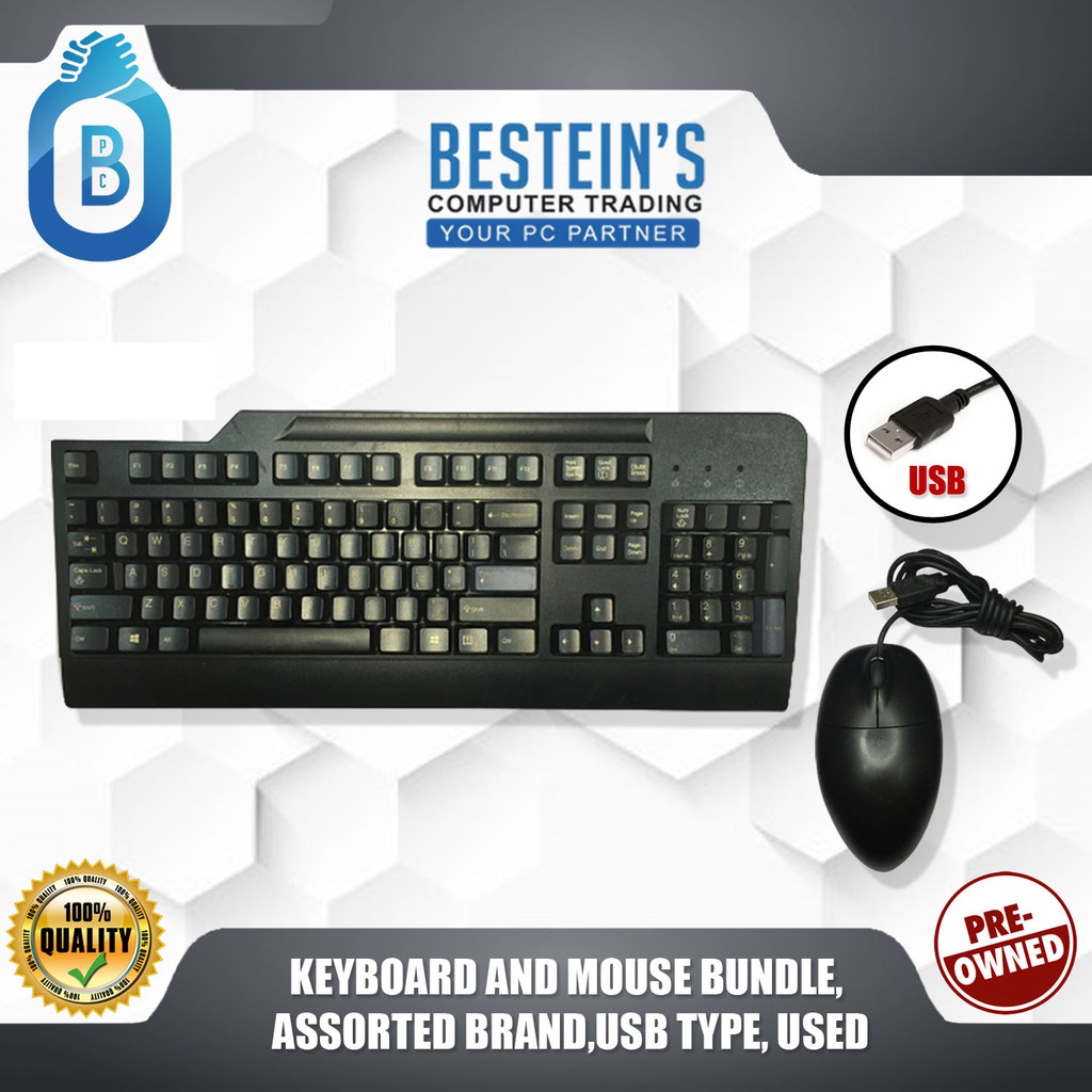 KEYBOARD + MOUSE BUNDLE, ASSORTED BRAND, USB TYPE PORT, HEAVY DUTY ...