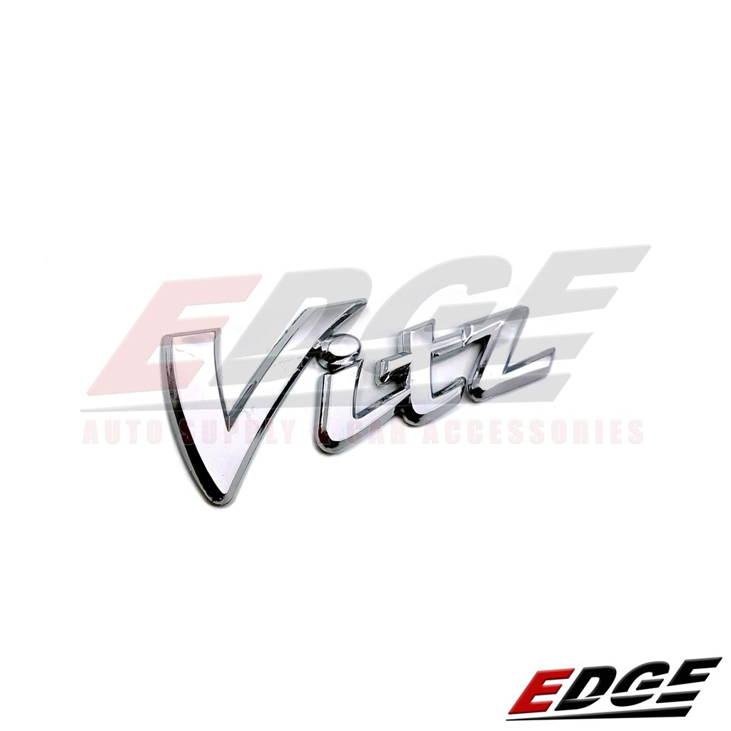 Emblem - VITZ - Chrome - cm // toyota adhesive ready sticker name plate ...
