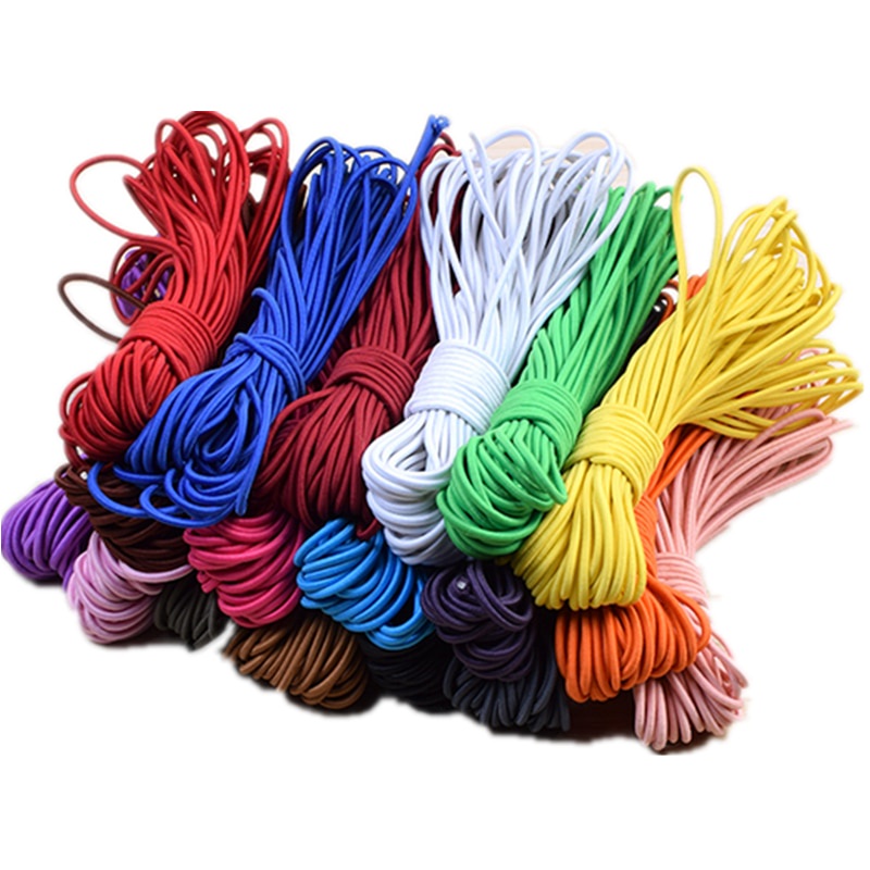 4.5M/Lot 2mm Round Elastic Ribbon Sewing Elastic Band Fiat Rubber Band ...