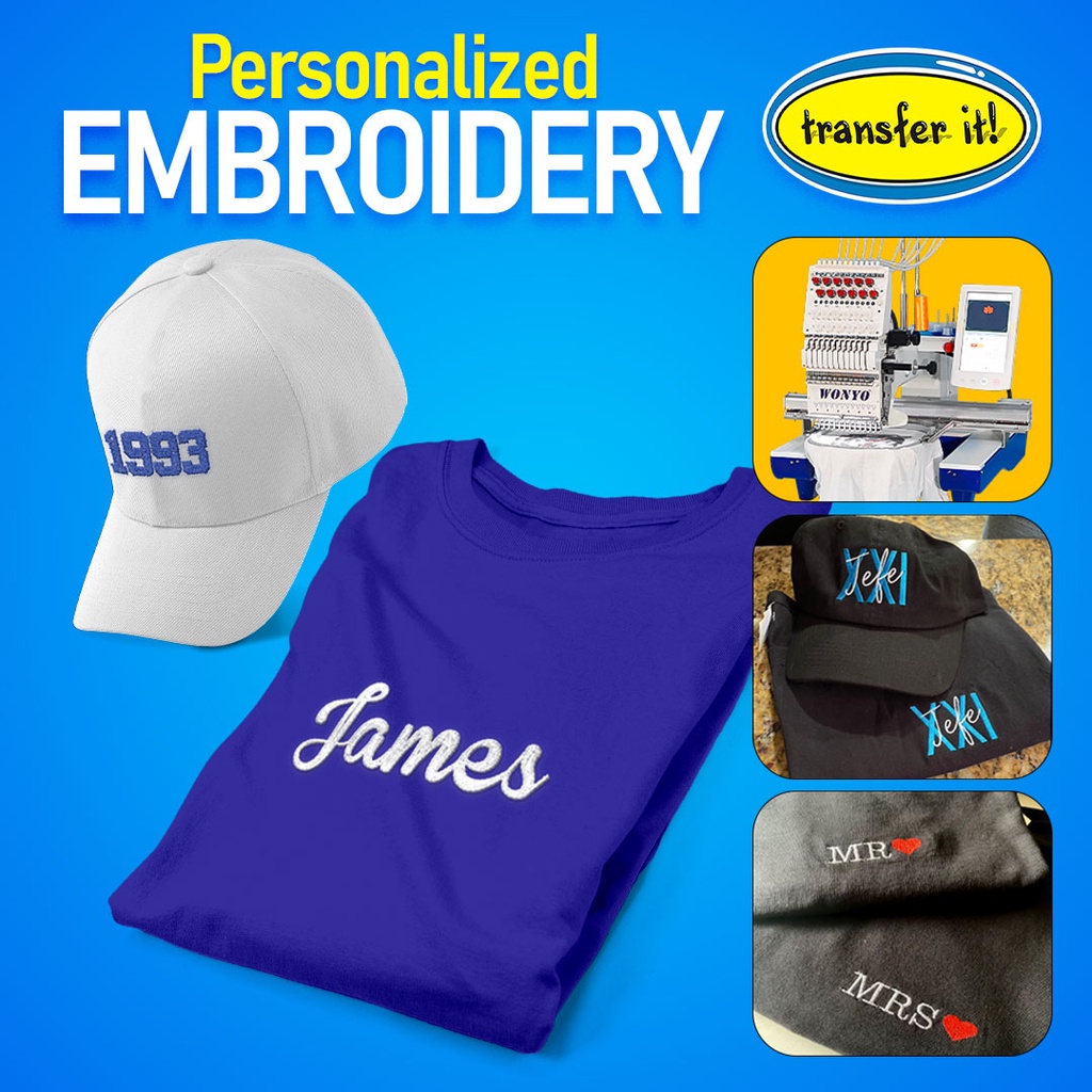 Transfer it Customized Personalized Polo T-shirt Jacket Cap School ...