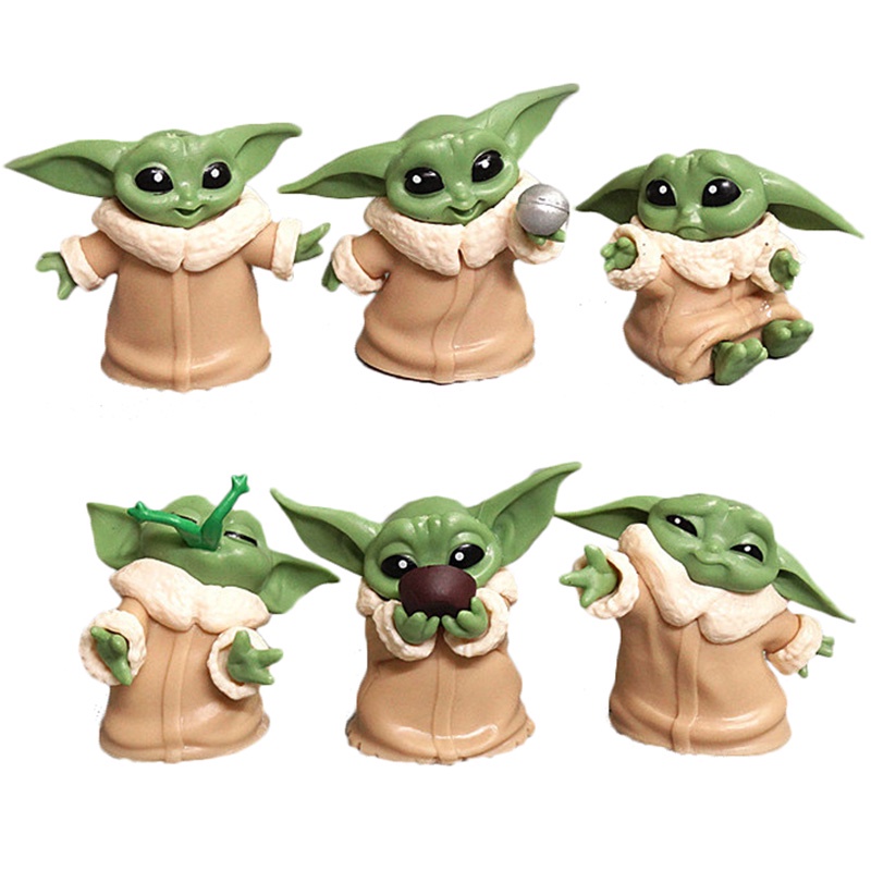 6 pieces Yoda Baby Mini Dolls Movie Figures Miniature Collectible Model ...