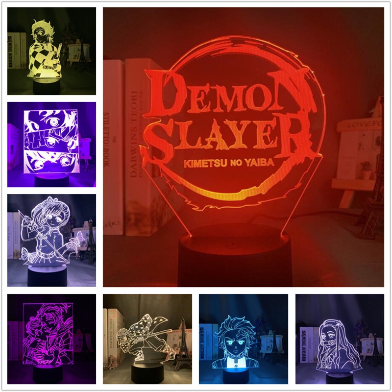 Demon Slayer LED Night Light Tanjirou Nezuko Zenitsu Touch Remote ...