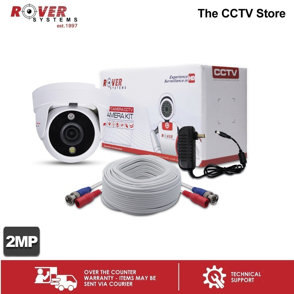 Rover Systems XVI Dual Light Dome Camera Kit with 2MP CCTV Camera, 20 ...
