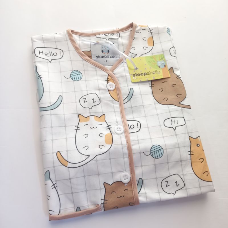 KATUN Sleepaholic Cotton Kids Pajamas - chibi cat | Shopee Philippines
