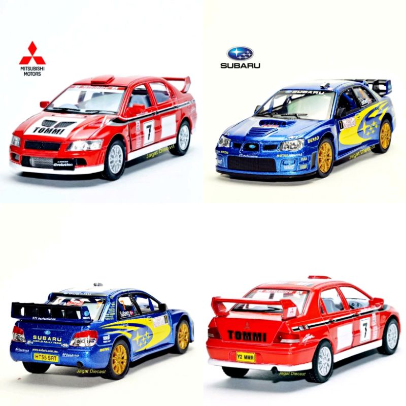 Kinsmart Street Fighter Mitsubishi Evo WRC Subaru WRC Car Toys Rally ...