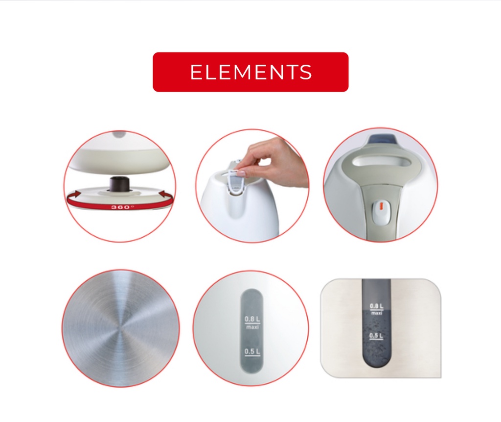 Tefal Aprecia Mini Electric Kettle BF812121 0.8L 3 Cups | Shopee ...