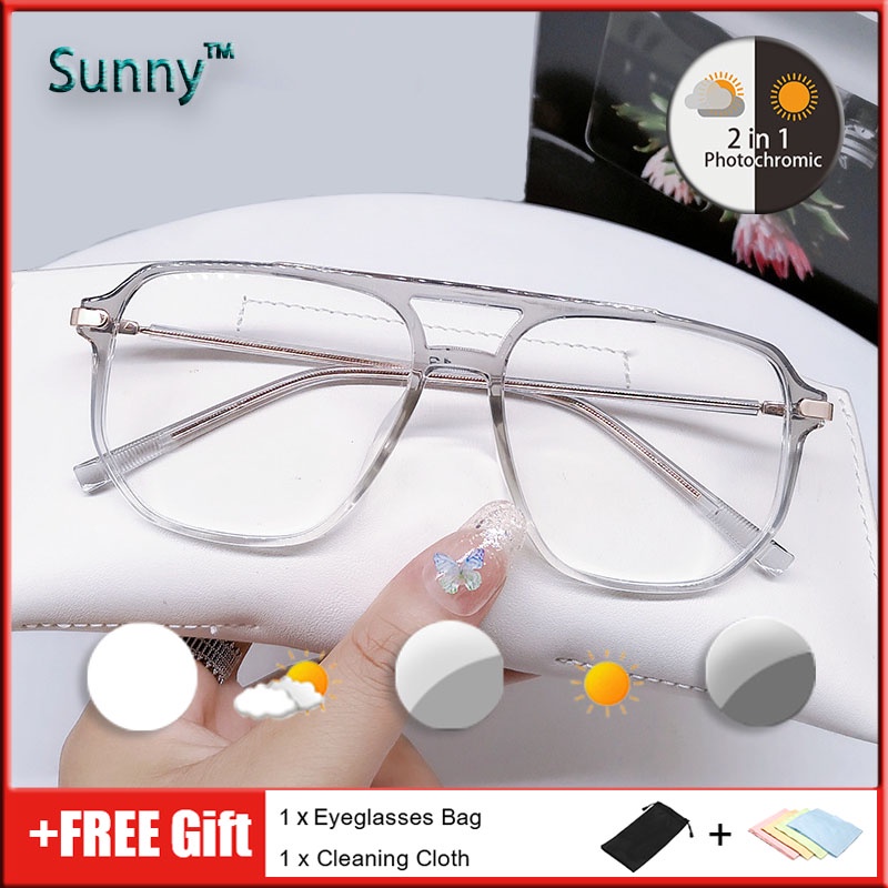 Anti Radiation Photochromic Graded Eye Glasses For Women Men ...