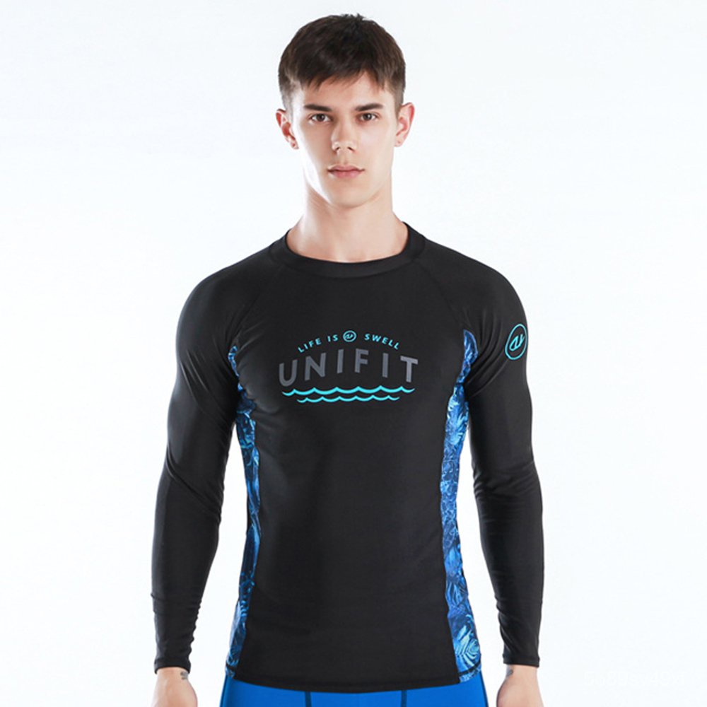 Men's Swimming T-Shirt Swimsuit Beach UV Protection Rash Guard Swimwear ...