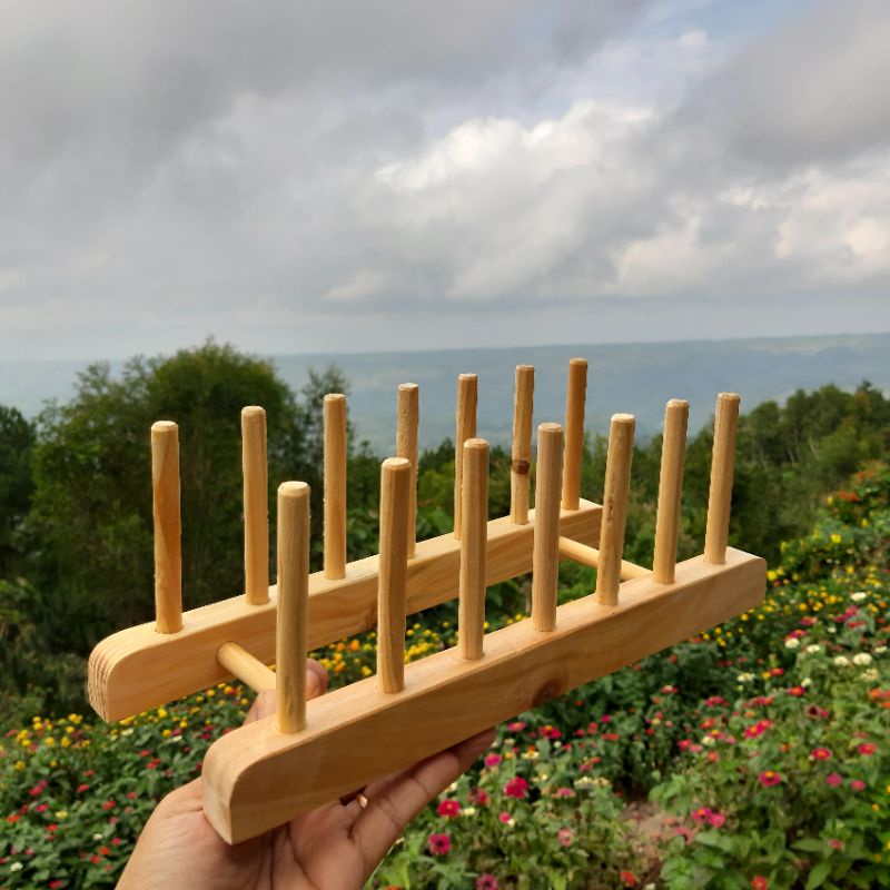 KAYU Strong Sturdy Aesthetic Wooden Plate Rack | Shopee Philippines