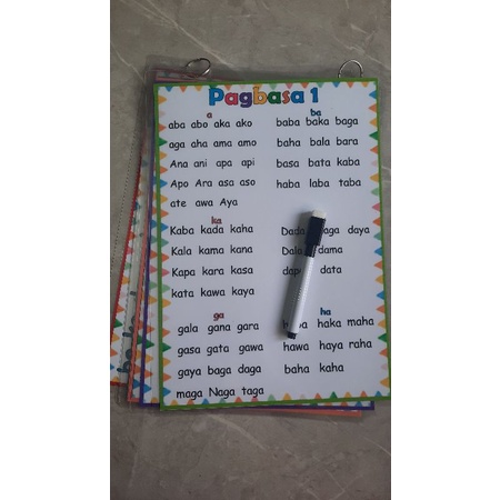 LAMINATED READING PAGBASA CHARTS BUNDLE RING BIND SET (ENGLISH OR ...